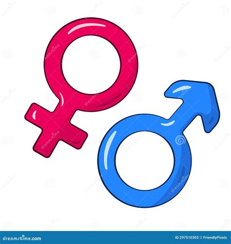 Male And Female Gender Symbols Cartoon Stock Vector Illustration Of
