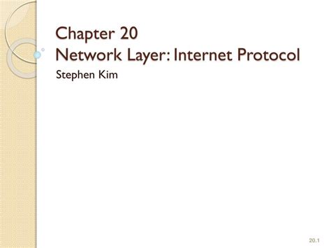 Ppt Chapter 20 Network Layer Internet Protocol Powerpoint