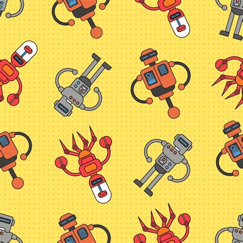 Premium Vector Seamless Robot Pattern