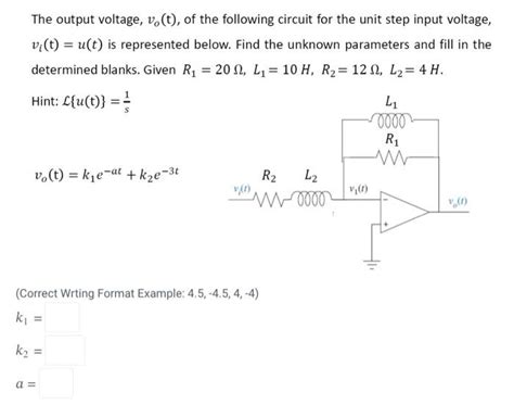 solved the output voltage vo t of the following circuit