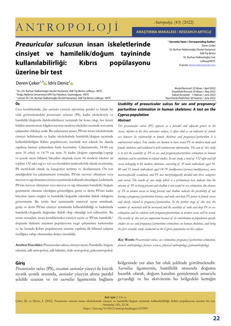 Pdf Usability Of Preauricular Sulcus For Sex And Pregnancy⁄ Parturition Estimation In Human