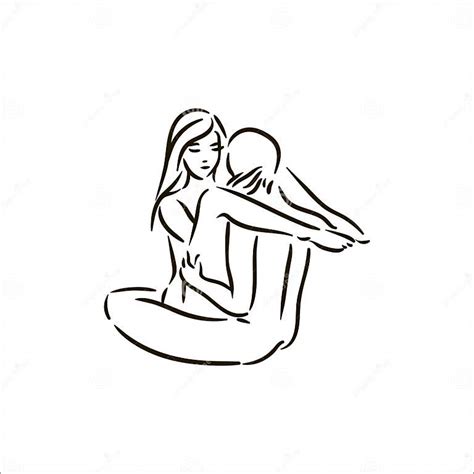 Vector Hand Drawn Kama Sutra Sex Pose Man And Woman In Love