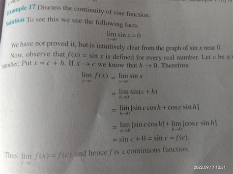 Til That You Cant Just State Sinx Is A Continuous Function In Board