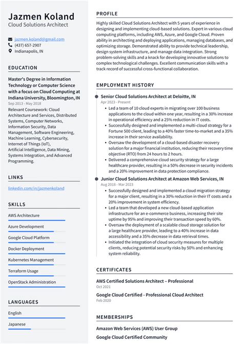 Ibm Cloud Solutions Architect Resume Examples Resumecat