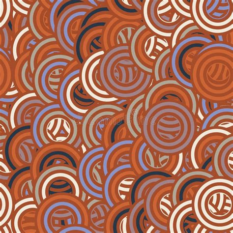 Seamless Concentric Circle In Retro Colors Surface Pattern Design For Print Stock Illustration