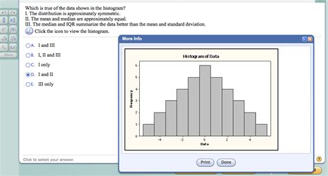 Solved Which Is True Of The Data Shown In The Histogram I