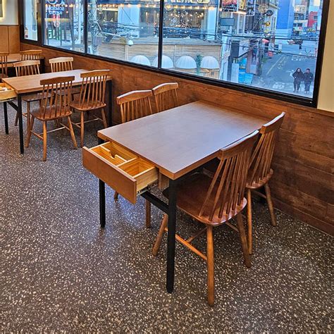 식당 음식점 레일형 수저통 테이블 주문제작가구 Kta Group