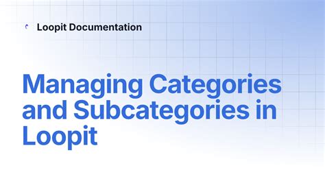 Managing Categories And Subcategories In Loopit Loopit Documentation