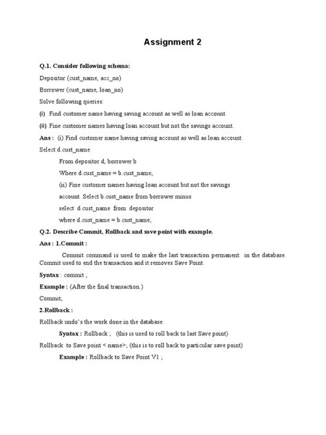 assignment 2 dbms pdf database transaction information management