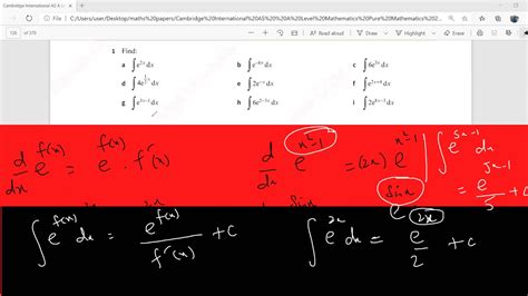 How To Integrate Exponential Functions A Level Maths P3