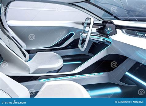 Futuristic Car Interior With Sleek And Minimalist Design Featuring