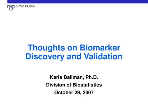 Ppt Thoughts On Biomarker Discovery And Validation Powerpoint Presentation Id 736883