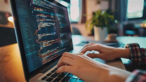 A Closeup Of Coding Work Premium Ai Generated Image