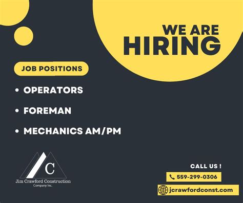 Jim Crawford Construction Co On Linkedin We Are Hiring