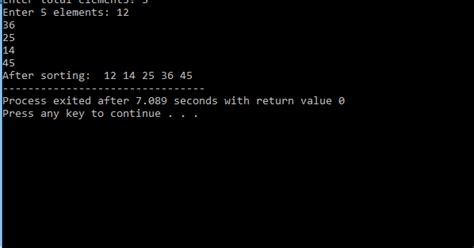 C Program For Insertion Sort In Ascending Order