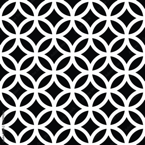Interlocking Intersecting Circles Rings Repeatable Seamless Pattern Vector Illustration