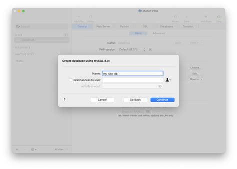 Mamp Pro Macos Documentation Create A New Site Create A New Custom Site