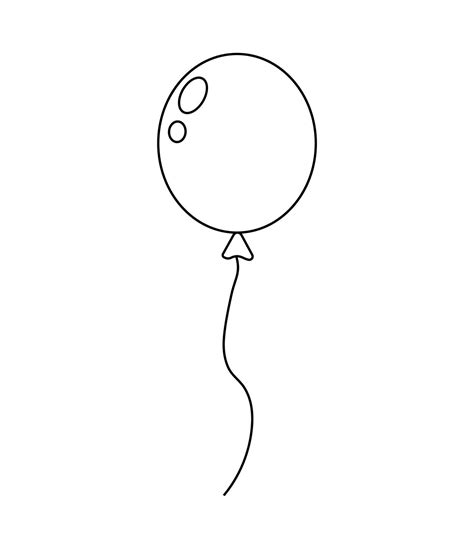 Simple Outline Of A Balloon With String Floating Upward In A Minimalist Style 54920692 Vector