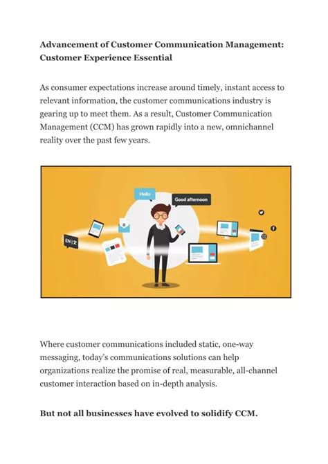 Ppt Advancement Of Customer Communication Management Customer Experience Essential Powerpoint