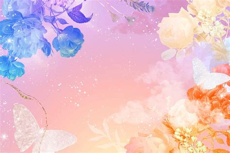 Flower Background Aesthetic Border Vector Premium Vector Rawpixel