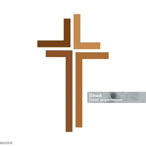 Christian Cross Icon Abstract Religion Symbol Vector Illustration Stock