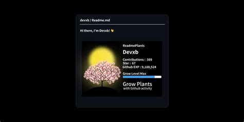 GitHub Devxb ReadmePlants Grow Plants With Github Activity
