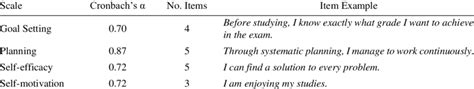 Scales For Self Regulated Learning Srl And Item Examples Dörrenbä Download Scientific