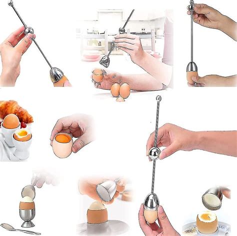 Egg Shell Remover Egg Opener Stainless Steel Egg Cracker Topper