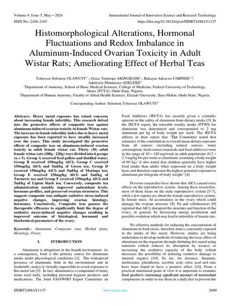 Histomorphological Alterations Hormonal Fluctuations And Redox
