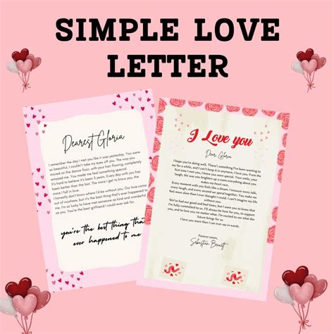 Romantic Love Letter Template Editable Heartfelt Printable Etsy