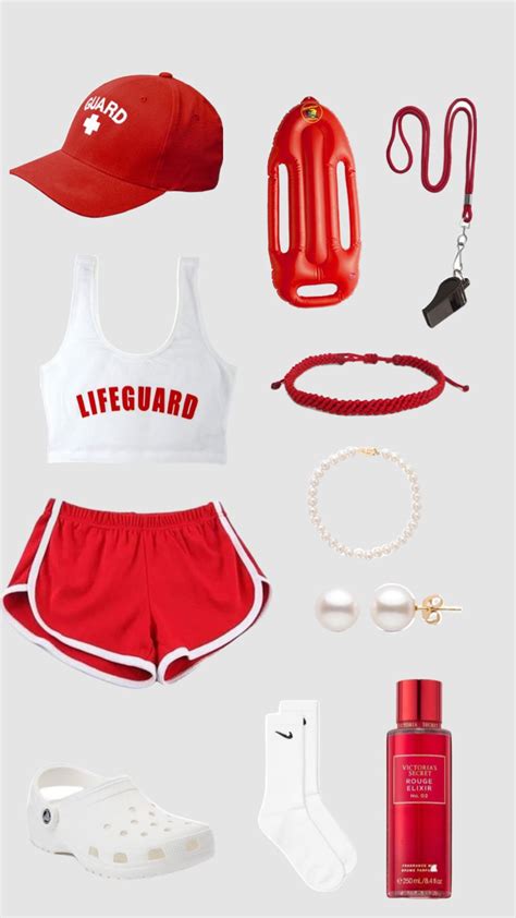 Lifeguard Fit Swimsuit With Red Accessories