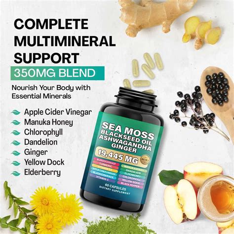 Gmp Seaweed Shilajit Capsules With Ashwagandha Rhodiola Rosea Ginseng