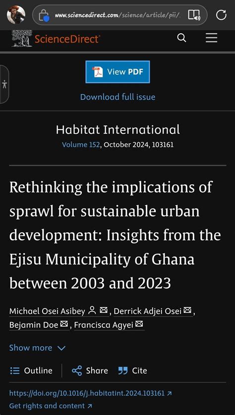 New Article On Urban Planning In Ghana Pln Derrick Adjei Osei Mgip Posted On The Topic
