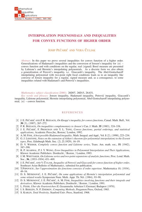 Pdf Interpolation Polynomials And Inequalities For Convex Functions