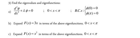 Solved 3 Find the eigenvalues and eigenfunctions d º a Chegg com