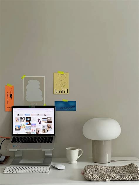 Desk Set Up Macbook Desk Setup Aesthetic Mid Century Modern Pc Setup