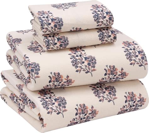 Ruvanti Flannel Sheets Full Size 100 Cotton Brushed Flannel Bed