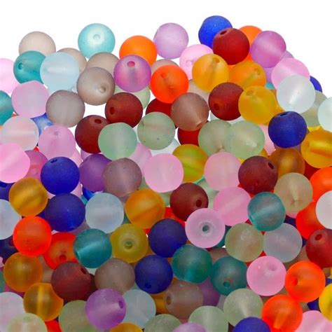 8mm Glass Round Frosted Beads Mix 100pcs Beads And Beading