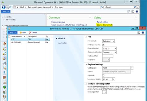 using dynamics ax data import export module to upload fixed assets