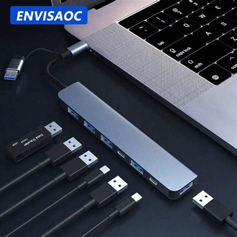 7in1 Usb Hub Splitter Usb2 0 7 Port Hub Splitter Usb C Hub Type C Hub Adapter Hub Multi Port