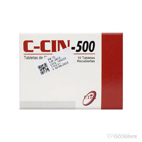 C Cin 500 Tabletas 500mg X 10 Farmacias De Occidente