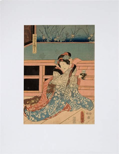 Utagawa Kunisada Toyokuni Iii Femme Buvant Du Thé Impression