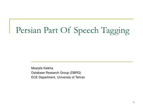 Ppt Persian Part Of Speech Tagging Powerpoint Presentation Free