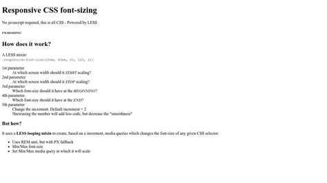 Responsive Css Font Sizing