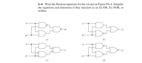 Solved 6 4 Write The Boolean Equations For The Circuits In Chegg Com