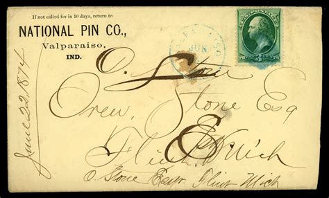 Valparaiso Indiana June 22 1874 Postal Cover Postal D Flickr