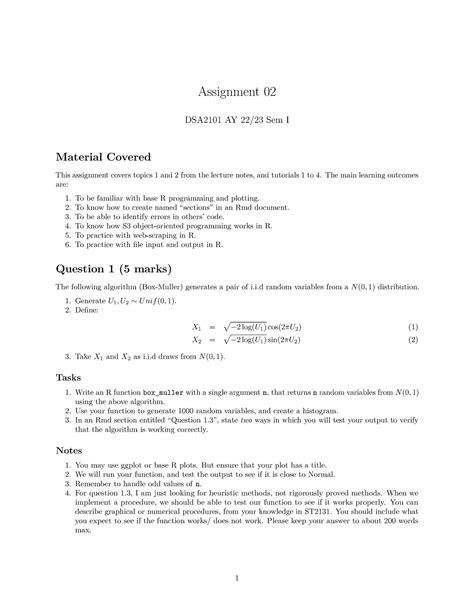 Assignment 02 2210 Question Assignment 02 Dsa2101 Ay 2223 Sem I