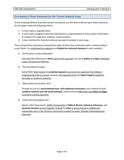 Perfect Thesis Statement Templates Examples ᐅ TemplateLab