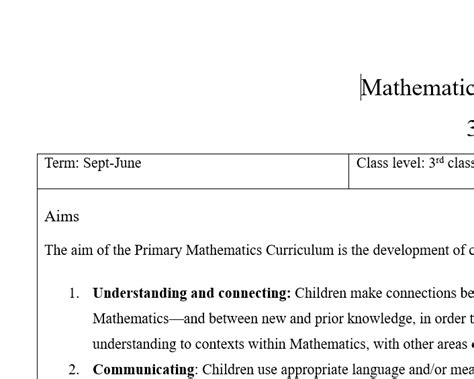 Mash Long Term Maths Plan 3rd Class New Pmc 2023