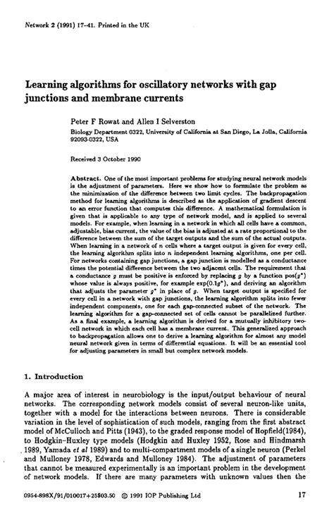 pdf learning algorithms for oscillatory networks with gap junctions and membrane currents